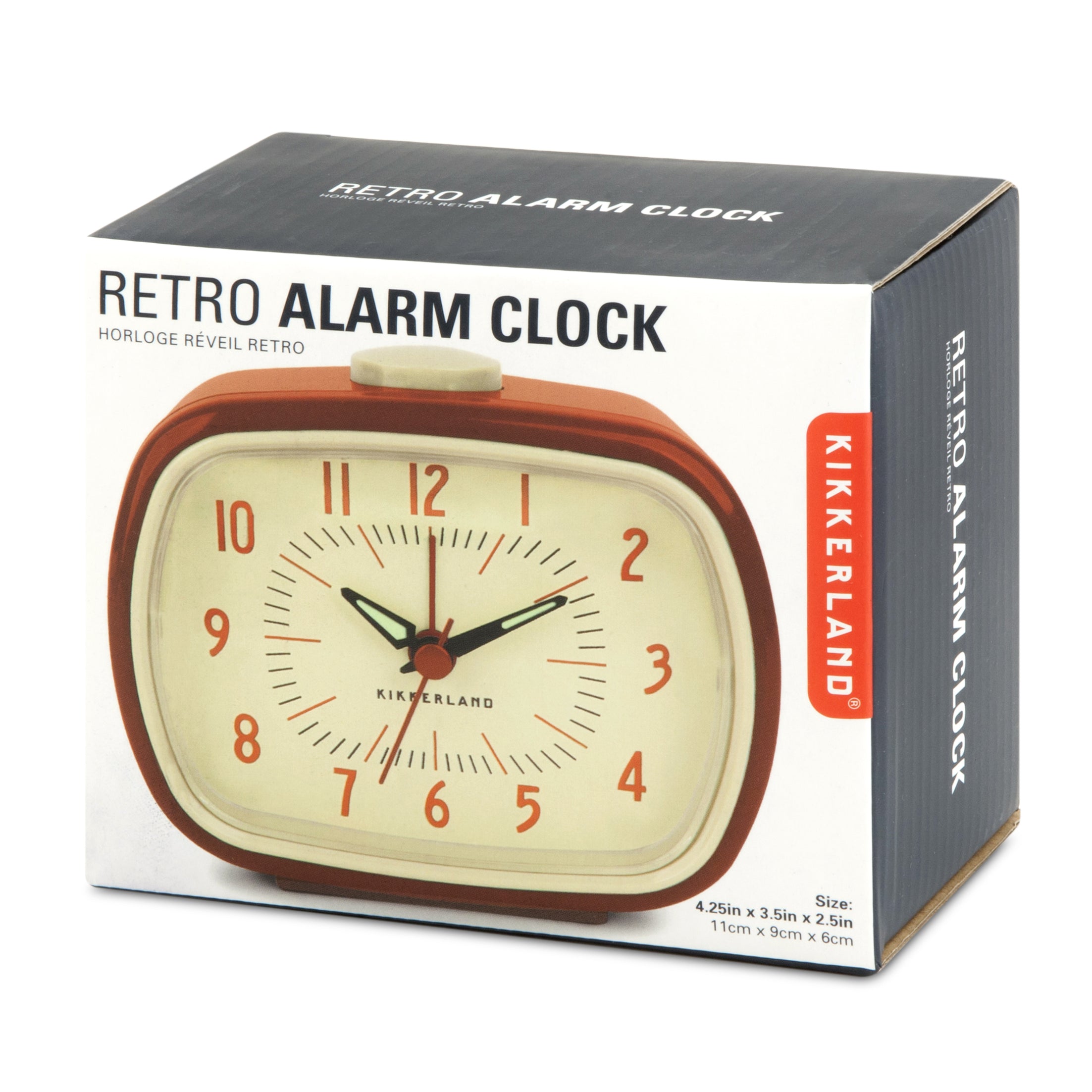 Retro Alarm Clock + Red — Kikkerland B.V