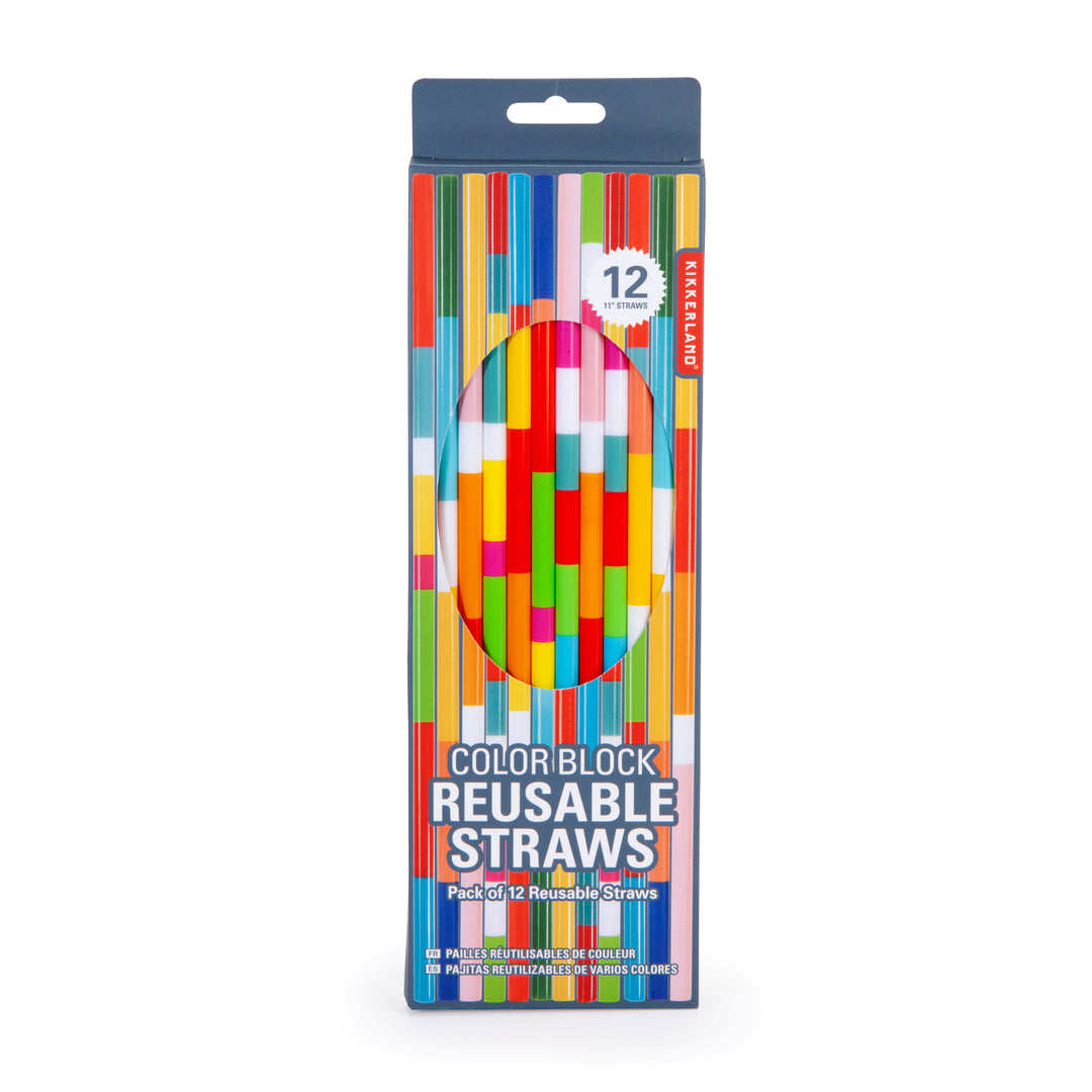 Reusable Plastic Straw - Colorblock – Kikkerland B.V